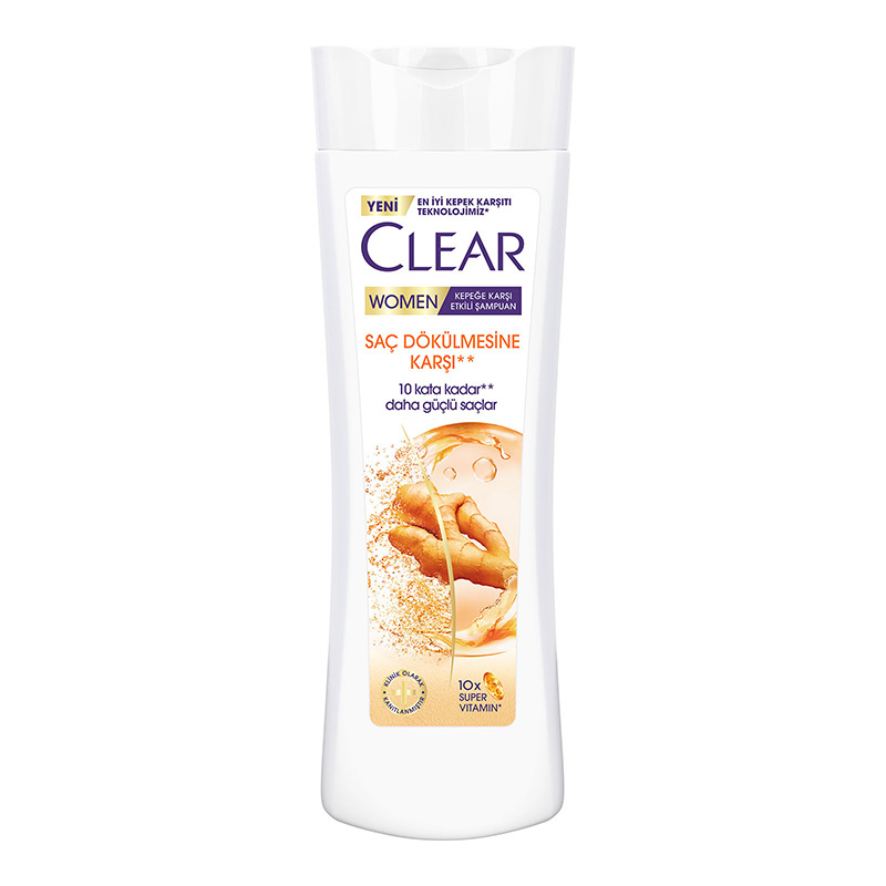 Clear Women Kepe e Kar Etkili ampuan Sac Dokulmesine Kar Zencefil Ozu 350 ml Gratis